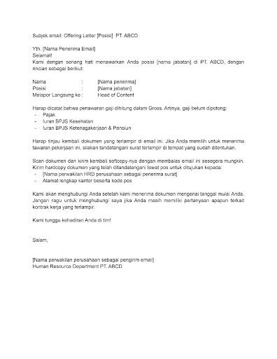 Pengertian Offering Letter dan Bedanya dengan Kontrak Kerja